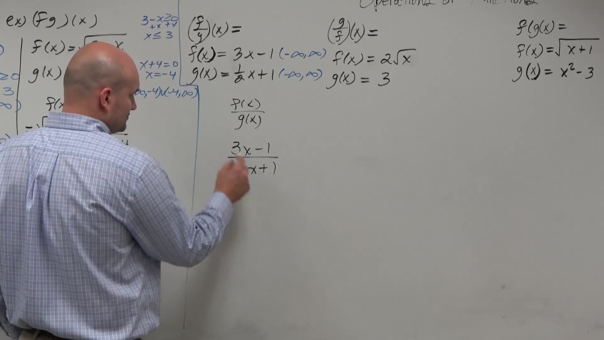 How To Divide Two Linear Functions And Determine The Domain Maths